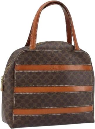 Celine Sac &agrave; main Vintage Macadam Canvas Pre-owned - Femme - Pre-owned - Brun - Taille: ONE Size