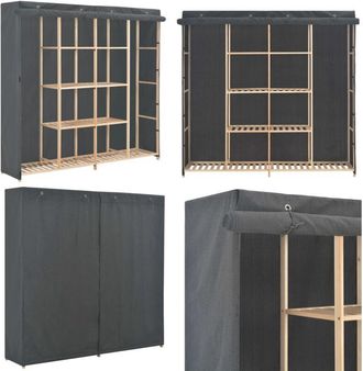 vidaXL Garde-robe Gris 173x40x170 cm Tissu - Armoire - Placard - Dressing - Meuble Rangement - Armoire Tissu - Home & Living