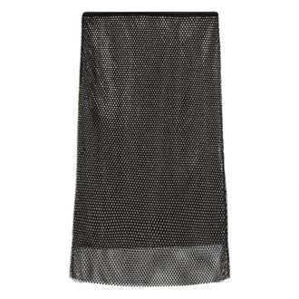 Sportmax Femme, Jupes, Noir, Taille: 36 FR Jupe noire &agrave; strass avec bordure en velours