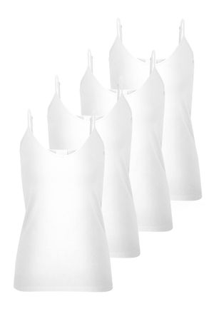 Vero Moda Damen VMMAXI My Soft V Singlet GA 4PACK 10247491. 4X Bright White, XXL