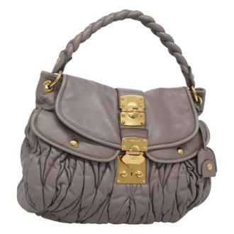 Miu Miu Pre-owned Cuir sacs-main - Femme - Pre-owned - Gris - Taille: ONE Size