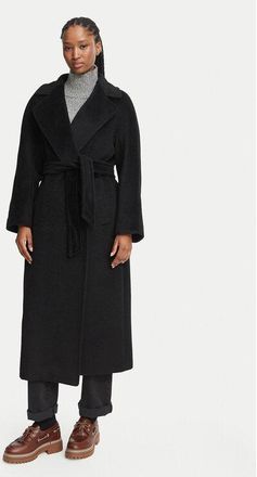 Max Mara Wollmantel Tempera 2625016072 Schwarz Regular Fit