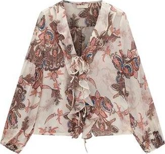 Guess Chemise droite col V imprim&eacute;e
