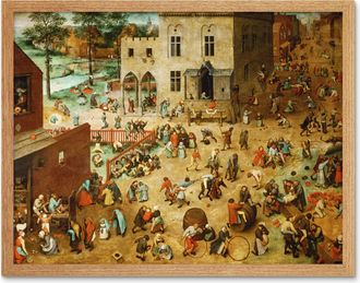 Fine Art Prints Pieter Bruegel der &Auml;ltere Kinderspiele Kunstplakat Gerahmter Druck 30x40 cm