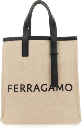 Ferragamo Shopper & Totes - Tote Bag With Logo - Gr. unisize - in Beige - für Damen