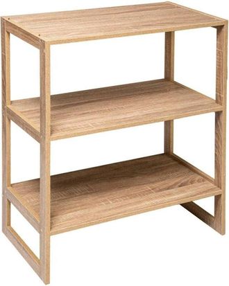 5five Simply Smart 5five Simply Smart - tagère empilable five Mélange n Module avec 4 compartiments, finition chêne naturel beige, dimensions 69x33,5x84 cm