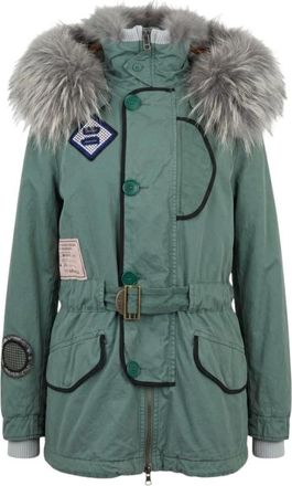 Mr & Mrs Italy Parka doubl&eacute;e de fourrure de renard - Femme - Manteaux - Vert - Taille: 38 FR