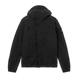 Stone Island Q100007 Warp Rib Nylon-TC Jacke - - Coats - Herren - Schwarzk - S