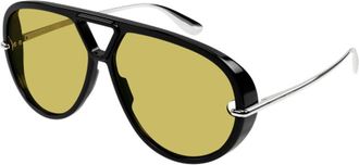 Bottega Veneta 769232V2Q30 Pilot-Frame Sunglasses - Black