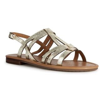 Geox D Sozy S Flat Sandal, LT Gold, 36 EU