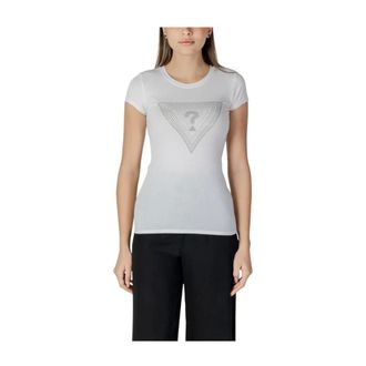 Guess Femme, Tops, Blanc, Taille: 34 FR T-Shirt Orn&eacute; de Strass
