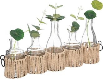 Atmosphera Atmosphera - Set aus 5 Soliflores - Glas - H29-5 cm - Beige