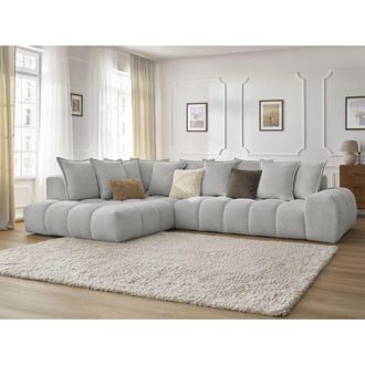 BOBOCHIC Bobochic - Canap&eacute; dangle fixe everest tissu chin&eacute; Angle gauche Gris clair