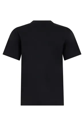 Burberry Womens T-Shirt With Tartan Detail, Black Cotton T-Shirts & Jerseys
