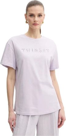 Twinset Femme, Tops, Violet, Taille: 36 FR T-shirt logo