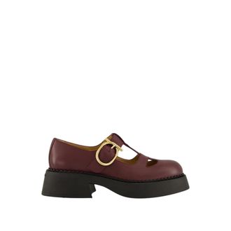 Ferragamo Chunky Leder Loafer mit Schnalle - - Shoes - Damen - Rot - 36 1/2 EU
