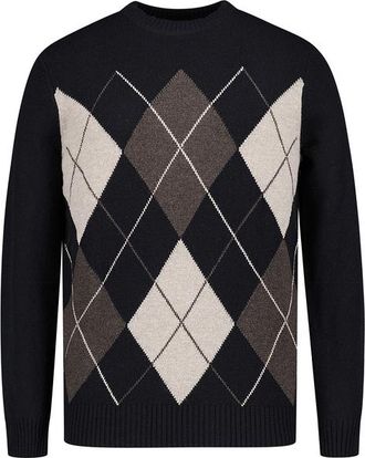 Bugatti Herren Pullover blau Wolle