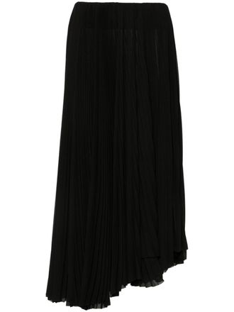 Balenciaga jupe mi-longue &agrave; design pliss&eacute; - Noir