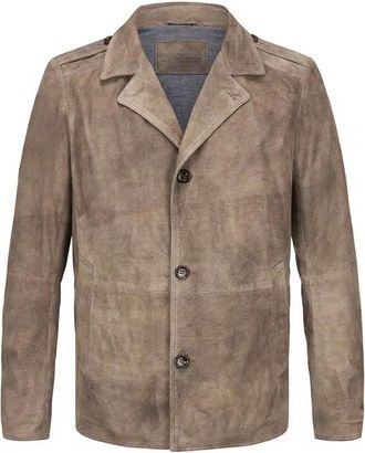 Milestone Herren Lederjacke braun Ziegenvelours