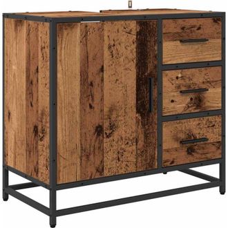 vidaXL Cabinet de salle de bain avec porte Bois Ancien 65 x 33 x 60 cm vidaXL
