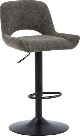 Novel Barhocker, Grün, Schwarz, Metall, Textil, Füllung: Schaumstoff, Drehkreuz, 49x86.5-108.5x53 cm, Esszimmer, Barmöbel, Barhocker