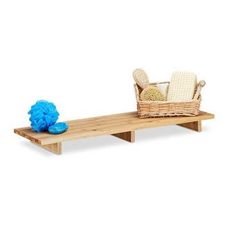 Relaxdays 10021555 Pont de Baignoire Tablette Porte-Savon Support en Bois de Bambou HxlxP: 6 x 70 x 22 cm Moderne pour Salle de Bain, Nature