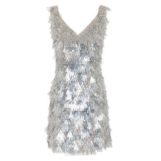 Paco Rabanne Silbernes V-Ausschnitt &auml;rmelloses Minikleid - - Dresses - Damen - Grau - XS