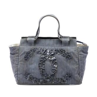 Chanel Pre-owned Gestreifte Canvas-Tragetasche - - Pre-owned - Damen - Blau - ONE SIZE