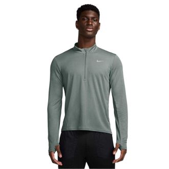 Nike Core Oberteil f&uuml;r Herren, mit halbem Rei&szlig;verschluss, Laufen, Lang&auml;rmlig (Gr&uuml;ne Tonerde)