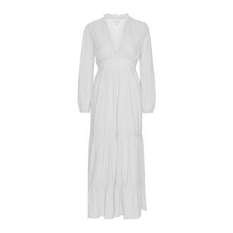 Americandreams Americandreams, Femme, Robes, Blanc, Taille: 40 FR Umi Long Solid Cotton Dress
