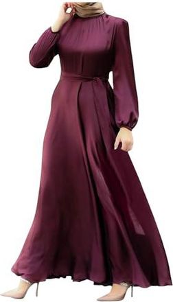 Generic WVONIF Robe de priere Femme Musulmane Grande Taille Robe Homme Musulman Robe Caftan Femme Lin Kaftan Grande Taille Abaya Femme Dubai Kimono déguisemen