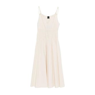 Pinko Pinko, Femme, Robes, Beige, Taille: 36 FR Amie Gathered Midi Dress