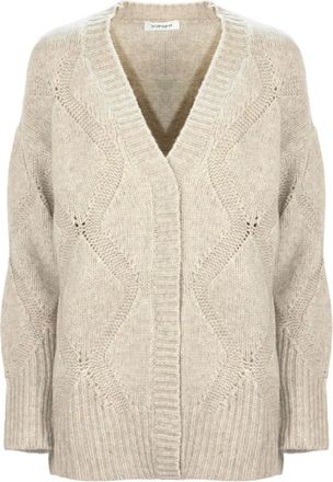 KANGRA Femme, Pulls, Beige, Taille: 40 FR Cardigan à motif losanges