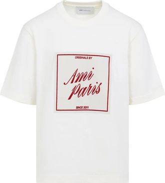 Ami Homme, Tops, Beige, Taille: XL Boxy Fit Short Sleeves T-Shirt