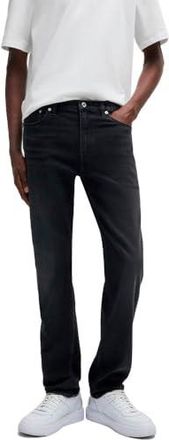 HUGO BOSS Hommes Ash Jean Slim en Denim Stretch Noir