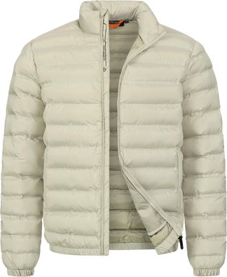 Indicode Herren INBjarne Steppjacke mit Stehkragen | &Uuml;bergangsjacke Winterjacke f&uuml;r M&auml;nner Stone, L