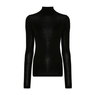 A Gold E Femme, Pulls, Noir, Taille: 38 FR Pull Col Roul&eacute; Noir