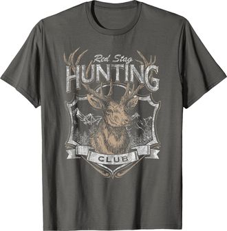 Trendy Apparel Red Stag Hunting Club Deer Outdoors Vintage T-Shirt