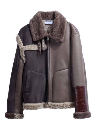 Moschino Manteau En Cuir - Multicolore