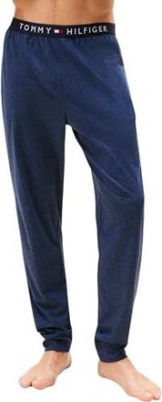 Tommy Hilfiger Pantalon de Pyjama Homme Jersey Cuffed avec Ceinture Emblématique, Bleu (Preppy Navy Ht), XL