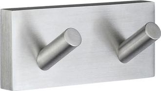 Smedbo House Double Towel Hook, Brass, Silver, 9 x 4 x 4 cm