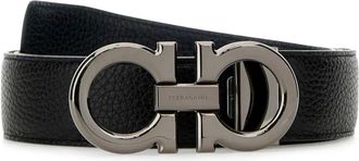Ferragamo Homme, Accessoires, Noir, Taille: 115 CM Reversible Calfskin Belt