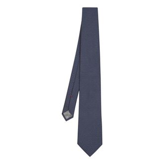 Dell'Oglio Micro Polka Dot Silk Tie - - Accessories - Herren - Blau - ONE SIZE