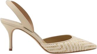 Manolo Blahnik Femme, Chaussures, Beige, Taille: 37 1/2 EU Carolyne 70 Pump