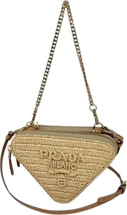Prada Sac bandouli&egrave;re vintage Pre-owned en raffia - Femme - Pre-owned - Brun - Taille: ONE Size