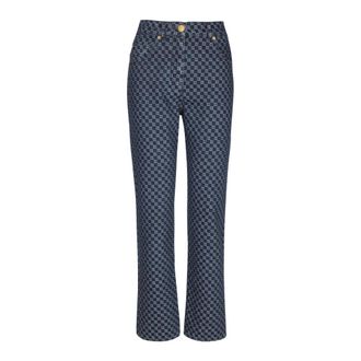 Balmain Gerade geschnittene Jeans mit Monogramm - - Jeans - Damen - Blau - XS