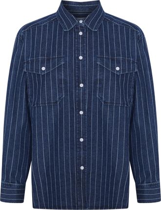 Part Two Langarm - Hemd CollettePW 46, Stripe Dark Denim 46