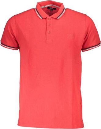 Cavalli Rotes Polo Shirt mit Kontrastierenden Details - - Tops - Herren - Rot - 2XL