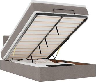 vidaXL Ottoman-Bett mit Matratze Taupe 120x200 cm Stoff vidaXL