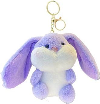 Generic Porte-cl&eacute;s en forme de lapin - Porte-cl&eacute;s en peluche - D&eacute;coration de sac &agrave; dos pour sac de voiture, violet, Consulte la descripci&oacute;n